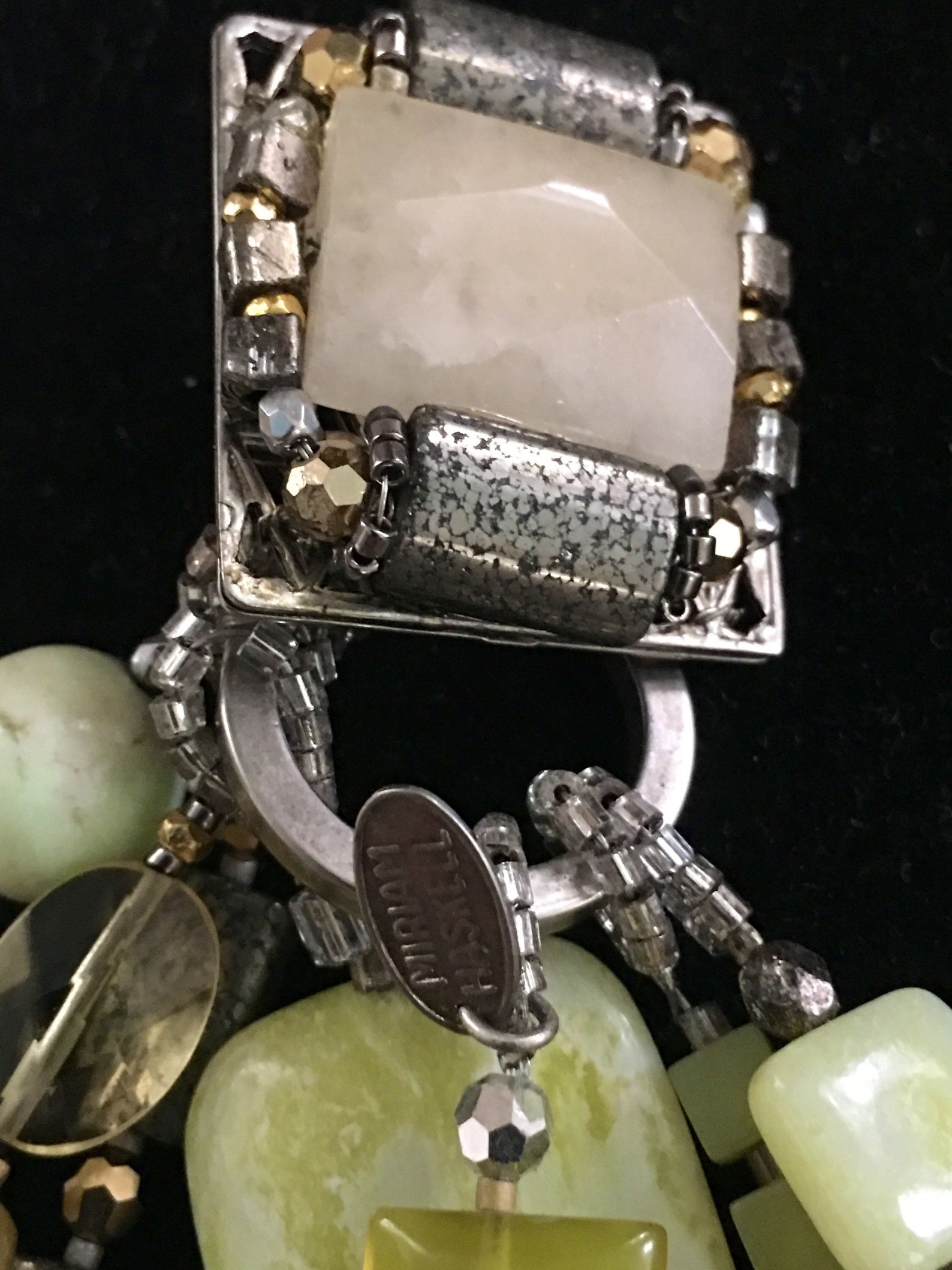 Miriam Haskell Signed Bead and Stone Necklace,circa Late 80s Early 90s ...