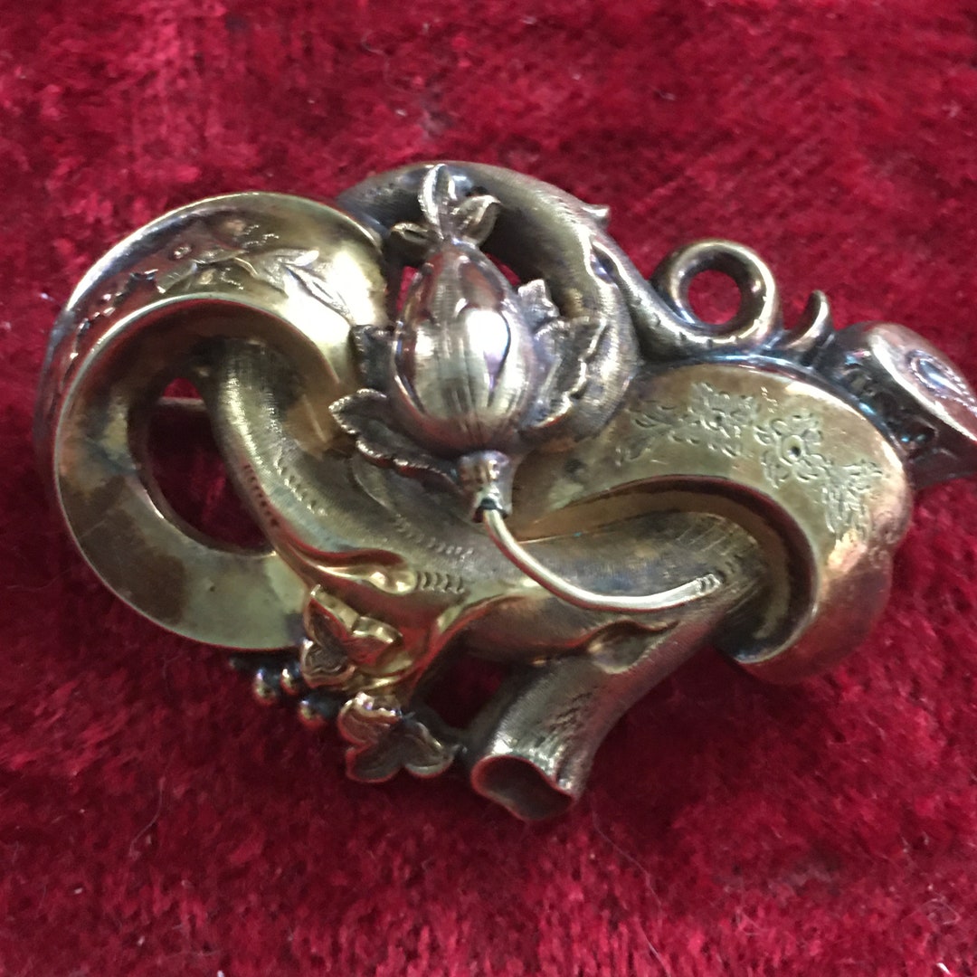 Victorian Pinchbeck Gold Plated Brooch,circa 1900 With Floral Motif - Etsy