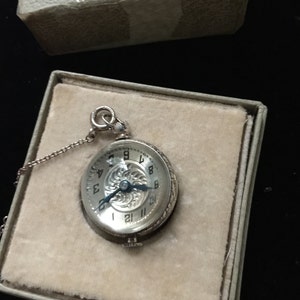 Strling Swiss Made Watch Fob on Sterling Chain Y Necklace,circa 1930 ...