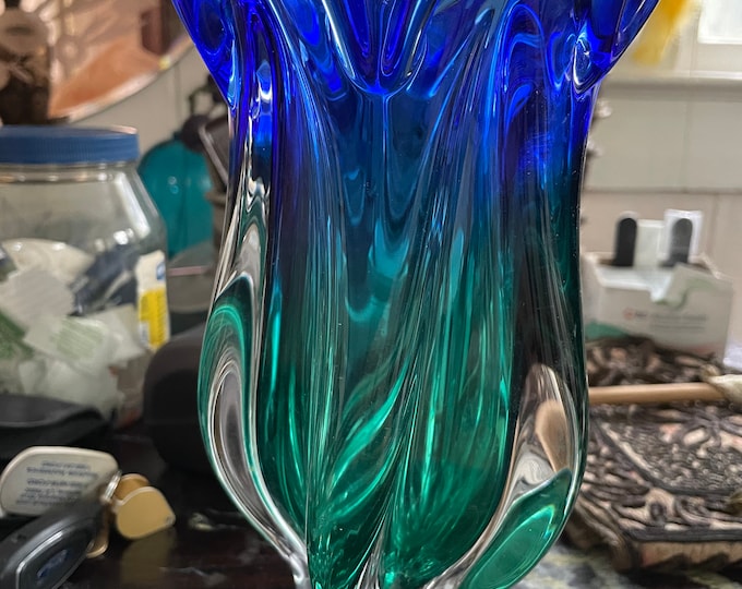 Mikasa Germany Ombre Green to Cobalt Encased in Clear Crystal, Circa ...