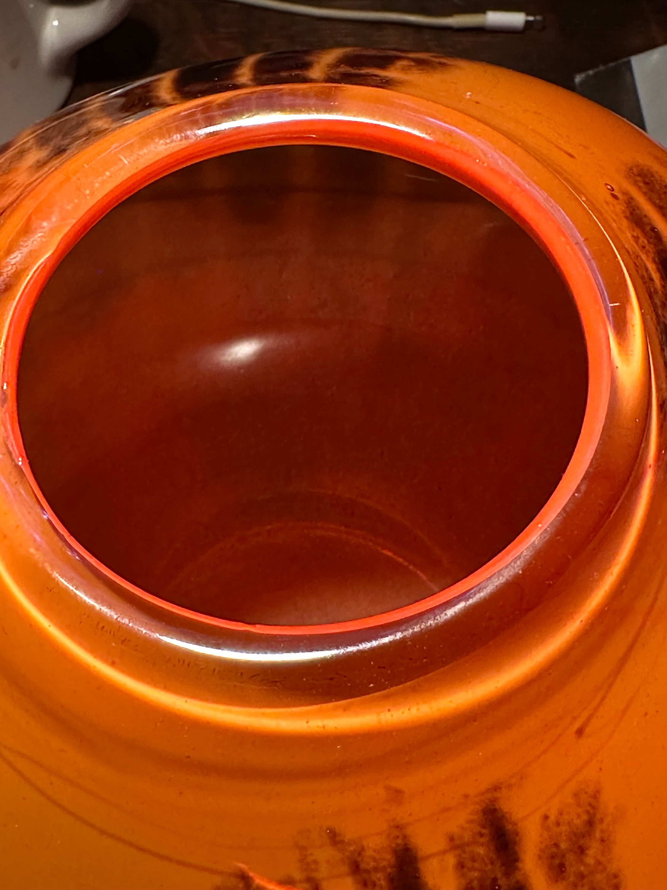 Mark Rosenbaum Squat Vase Circa 1983 in Orange, Blue and Black. - Etsy