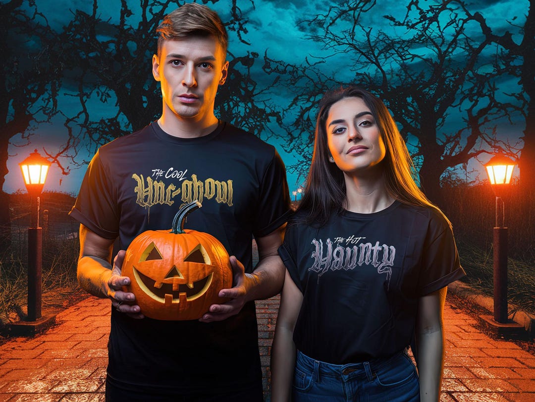 Hot Haunty & Cool Unc-ghoul Matching Halloween T-shirts Aunt Uncle Set ...