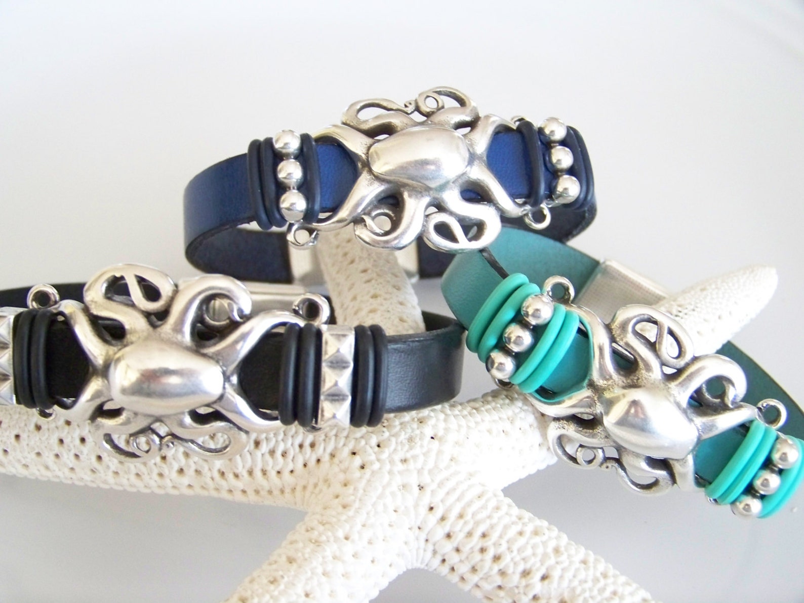Octopus Focal Leather Bracelet - Item R6009 - Etsy