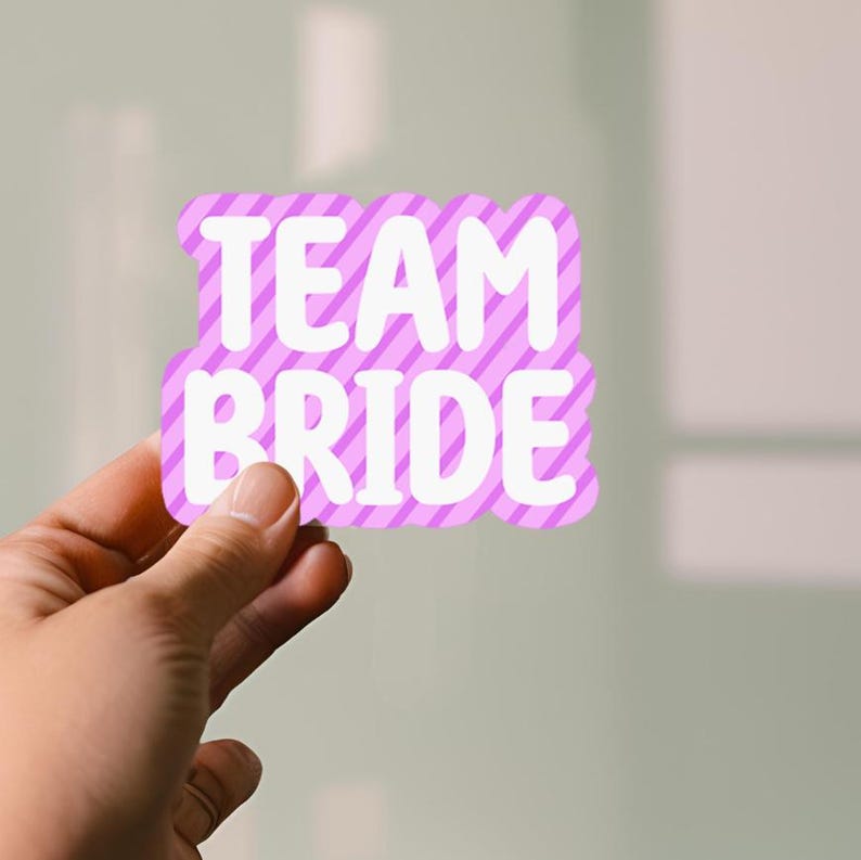 Pink Team Bride Vinyl Sticker | Bridal & Bachelorette Party Favor ...