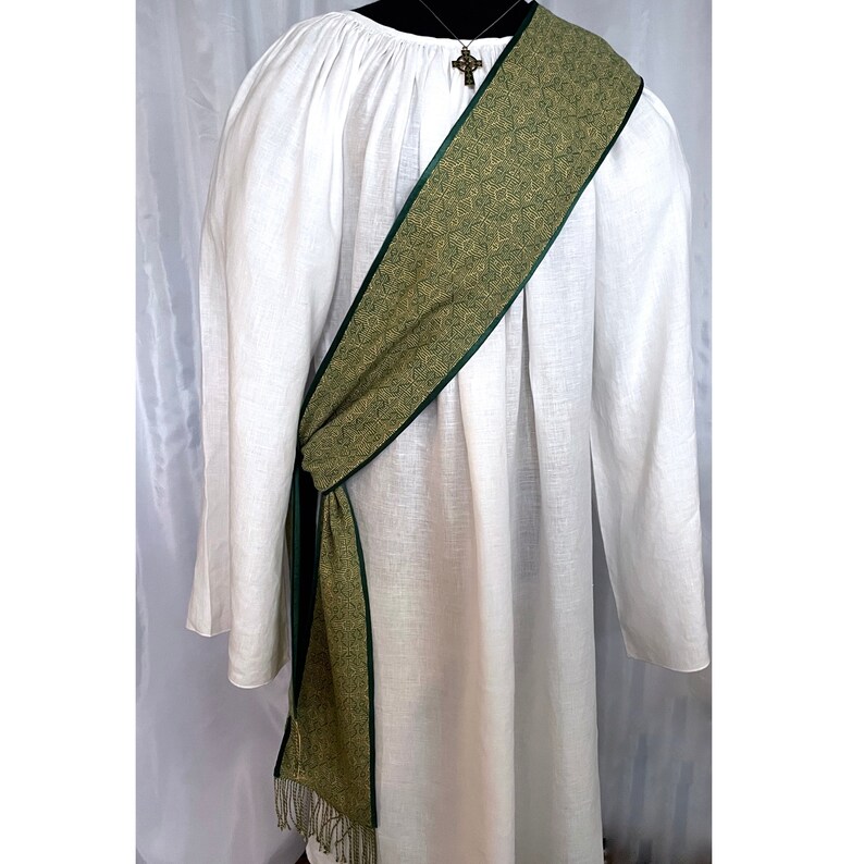 Green Silk Clergy Stole Handwoven Stole Ministers Stole - Etsy
