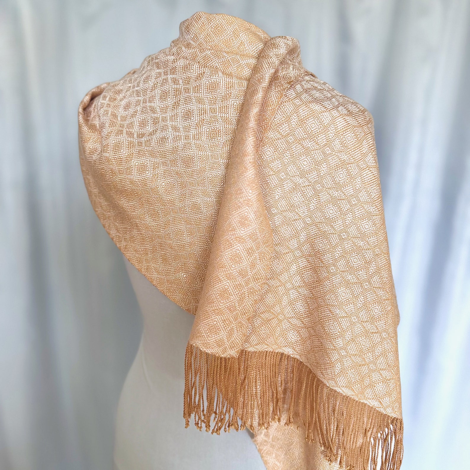 Luminous White and Gold Bridal Shawl - Etsy
