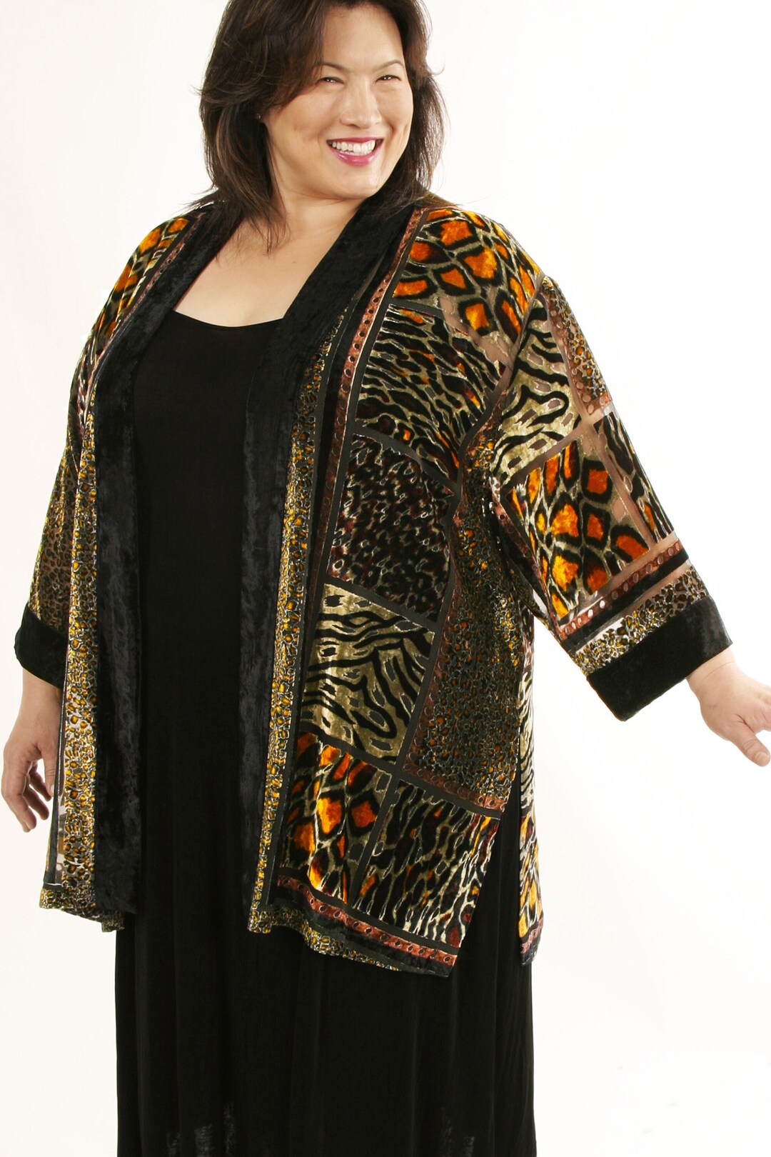 Plus-size Dressy Jacket Animalskins Silk Velvet Burnout - Etsy