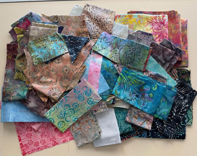 Batik Large Bag of Scraps Many Colors Some Strips - Etsy