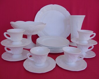 Milk Glass Dinnerware - Etsy