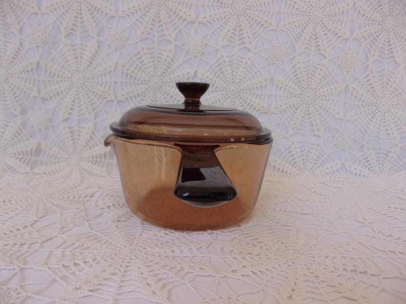 Vintage Vision Wear Cookware Set Brown Skillet and Saucepan With Lid ...