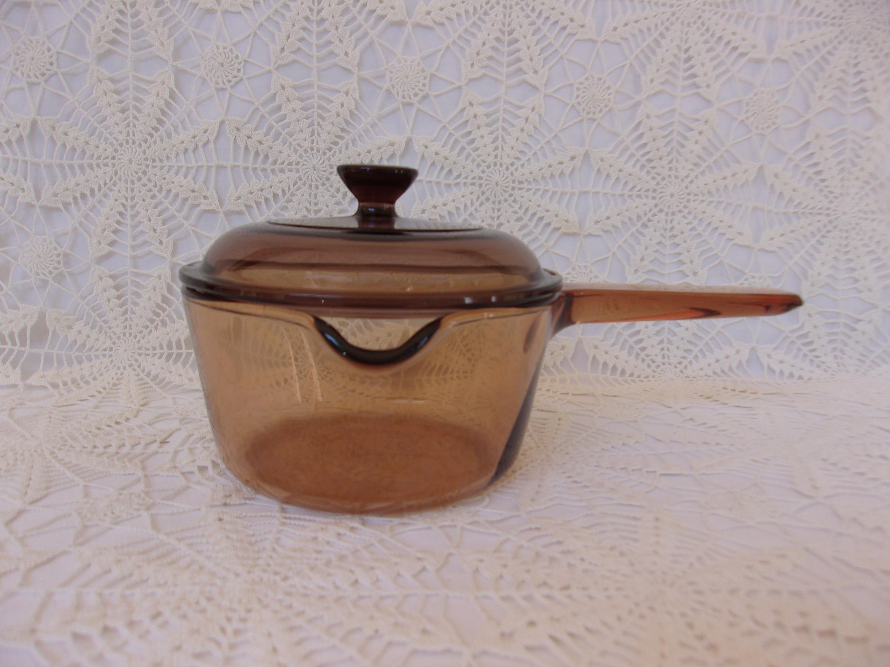 Vintage Vision Wear Cookware Set Brown Skillet and Saucepan With Lid ...