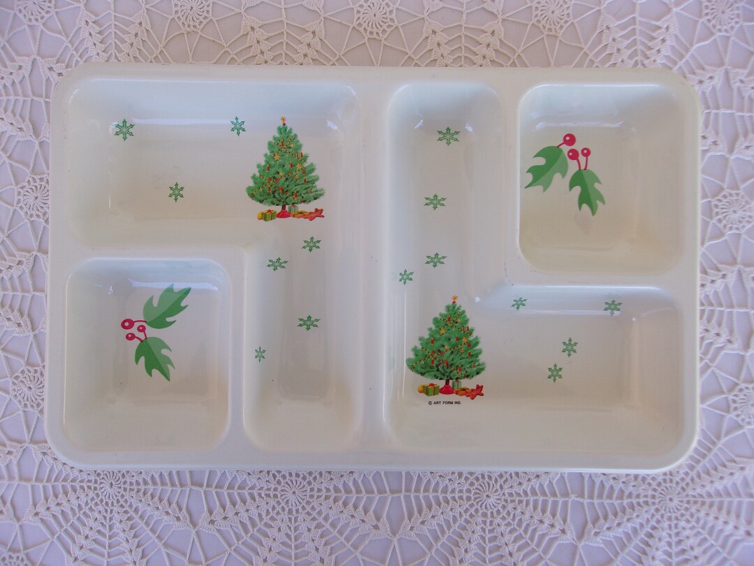 Vintage Christmas Tree Chip and Dip Tray, Holiday Servingware, Artform ...