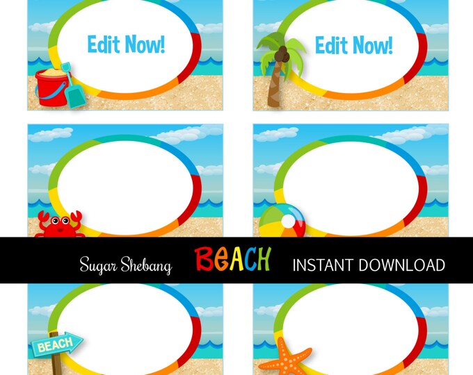 Pool Party Food Labels - Etsy