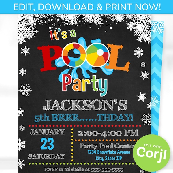 Winter Pool Party - Etsy