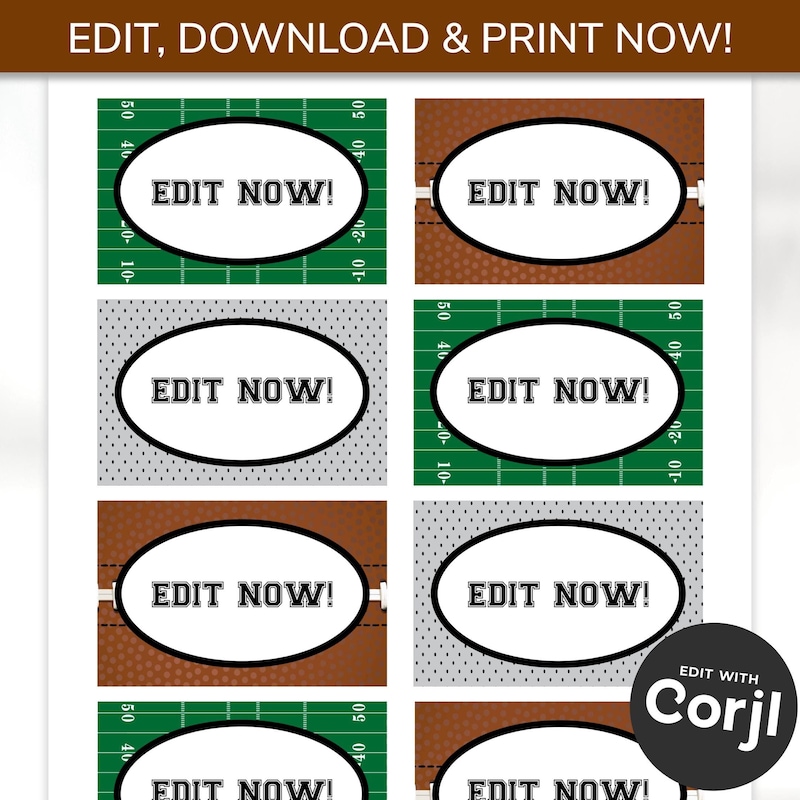 Football Themed Name Cards - Etsy