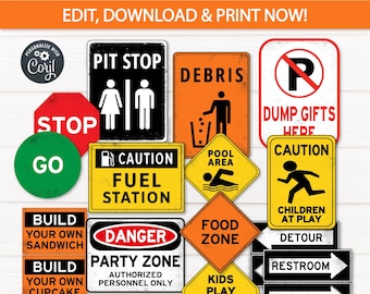 Construction Party Food Sign Printables - Etsy