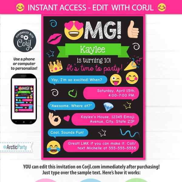 Emoji Invitation - Etsy