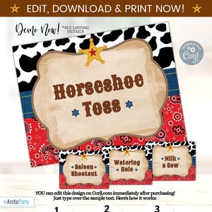 Western Party Signs Western Sign Country Western Party Supplies Cowboy ...