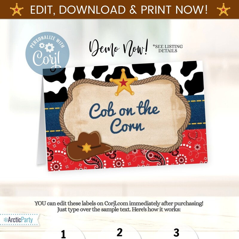 Western Food Label - Etsy