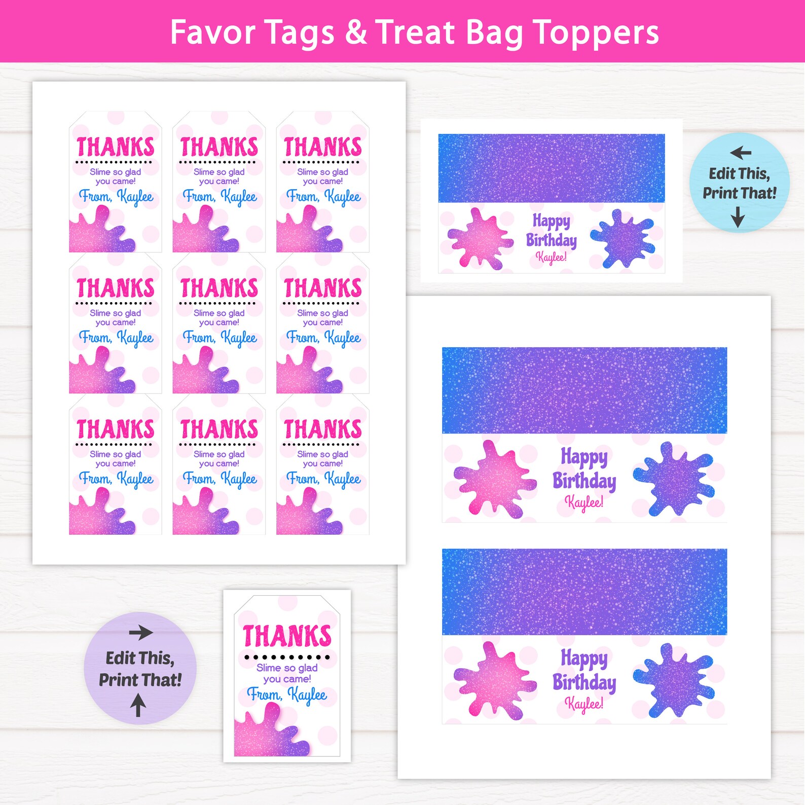 Slime Party Invitations, Slime Party Supplies - Slime Labels - Slime ...