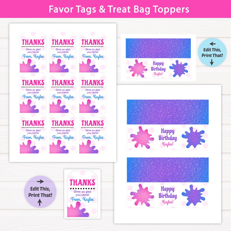 Slime Party Invitations, Slime Party Supplies - Slime Labels - Slime ...