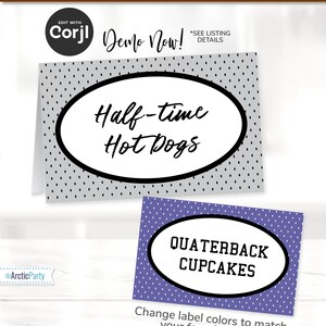 Football Labels - Football Food Labels - Football Tags - Editable ...