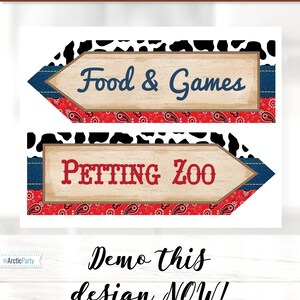 Western Party Signs - Western Arrow Signs - Western Direction Signs ...