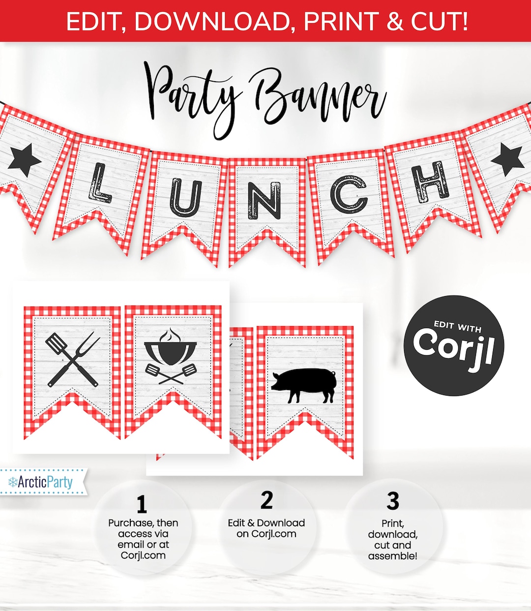 BBQ Banner - Printable BBQ Sign - Barbecue Flags - I Do BBQ - Barbecue ...