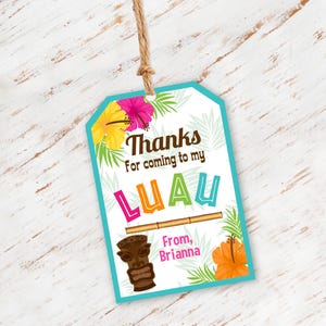 Luau Favor Tags, Luau Party Gift Tags, Printable Luau Favor Tags - Luau ...