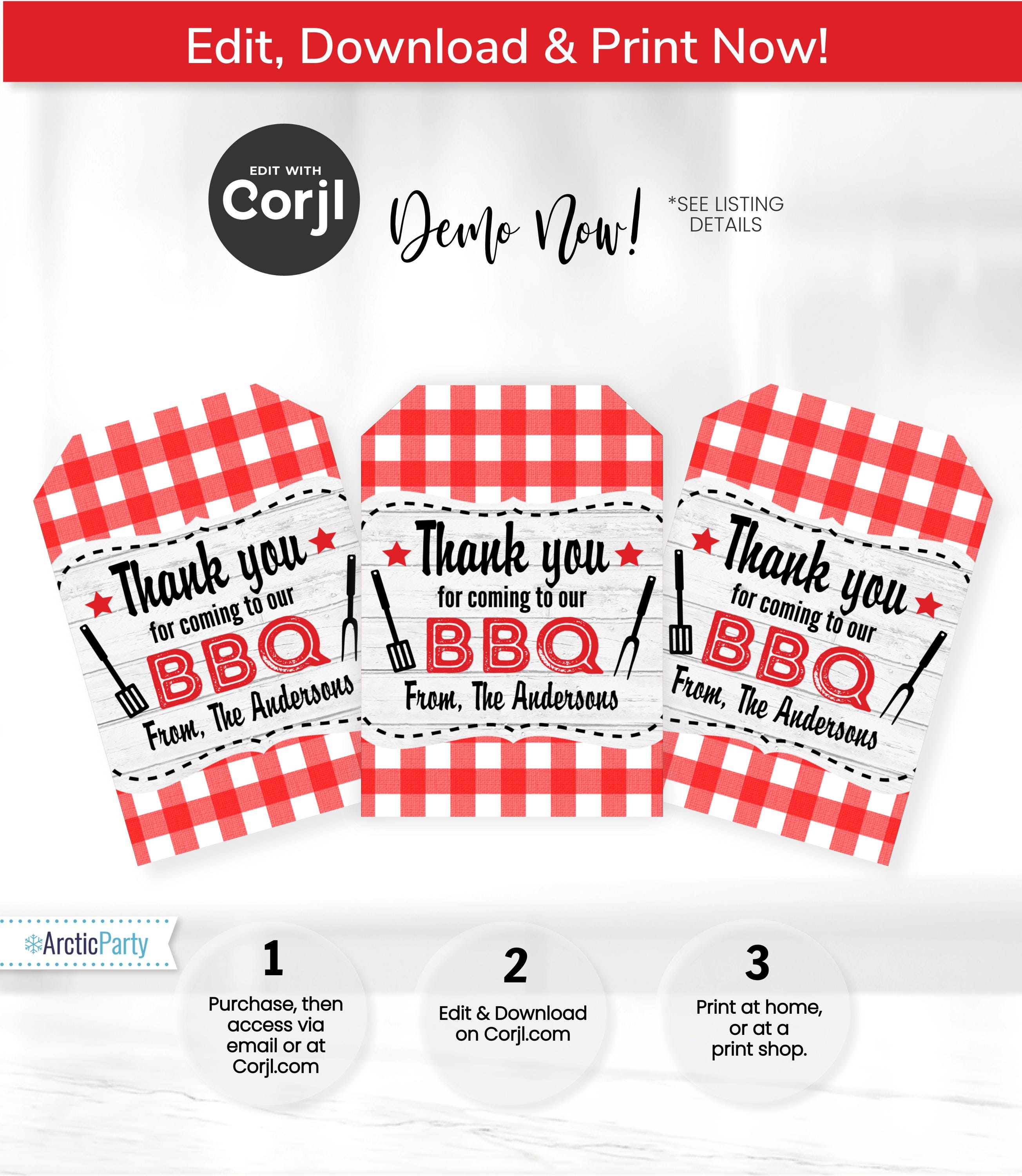 Barbecue Gift Tags - Printable BBQ Tags - Barbecue Favor Tags - I Do ...