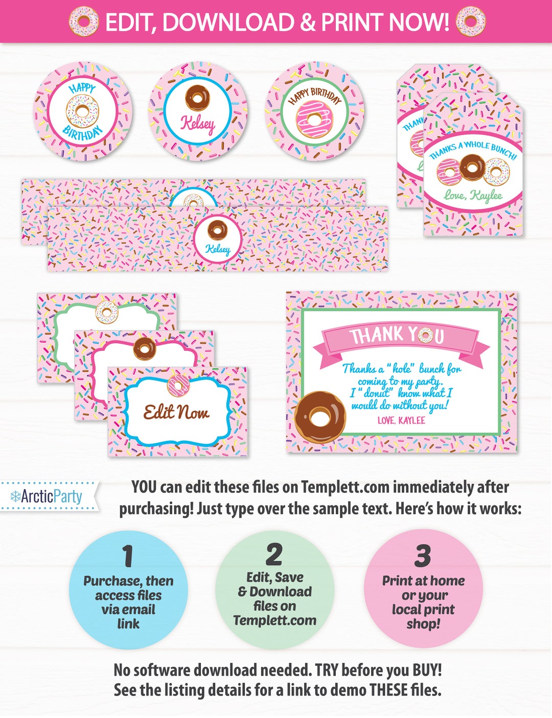 Donut Party Supplies - Donut Party Favors - Donut Birthday Party Ideas ...