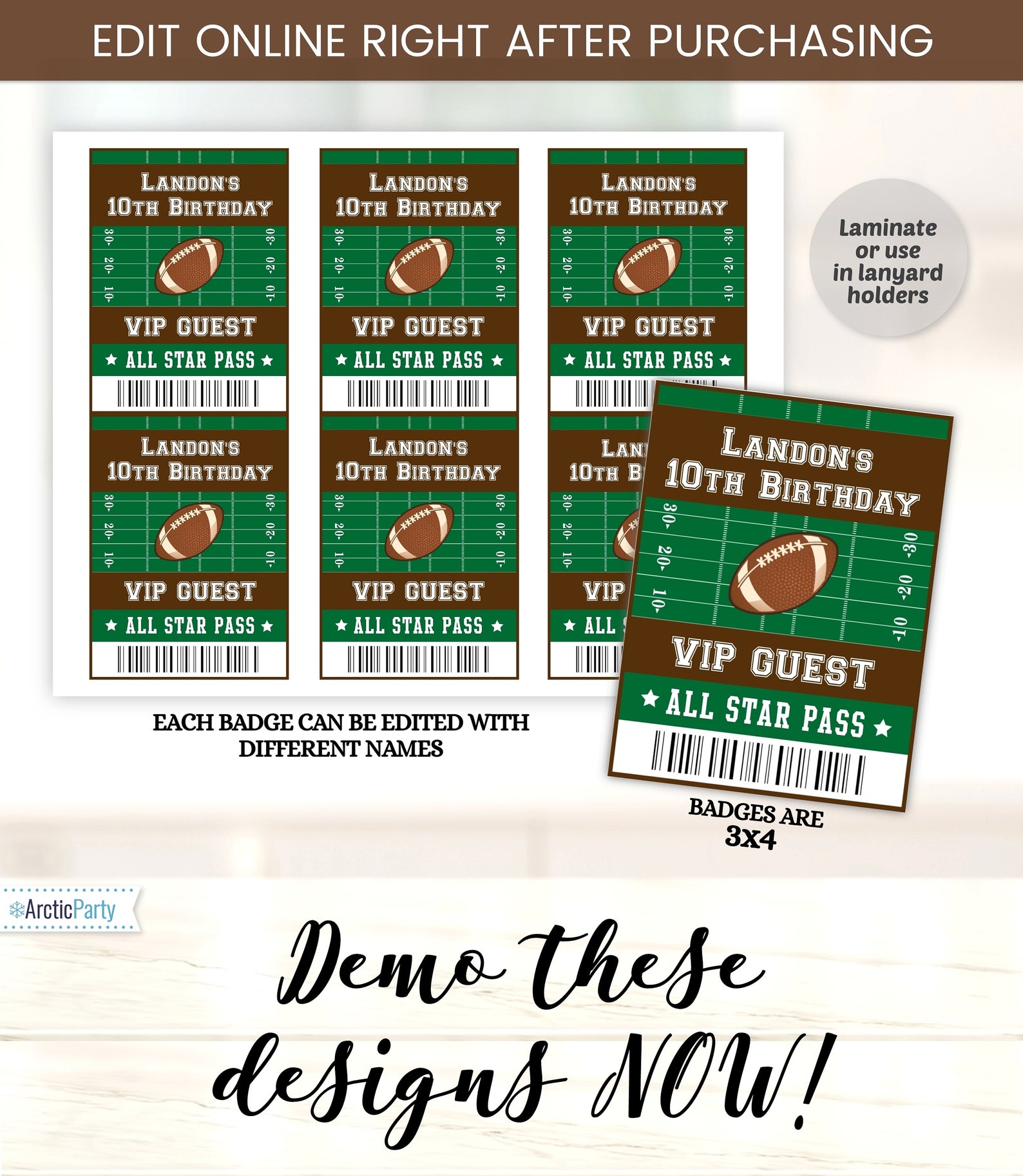 Football VIP Badges Football VIP Passes Football All | Etsy