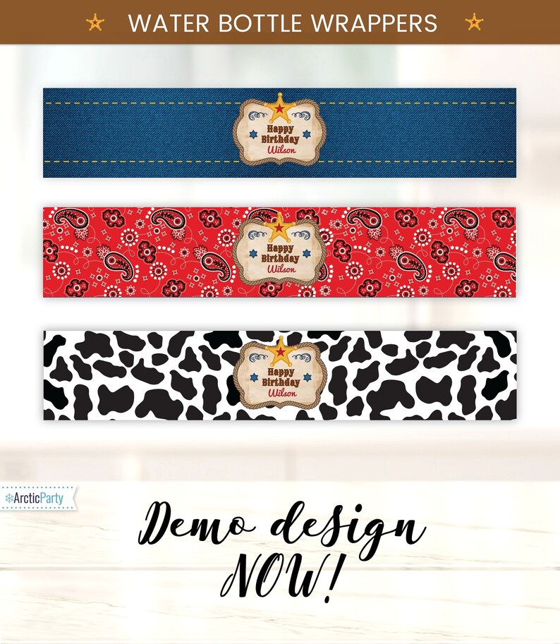 Western Water Bottle Wrappers Western Water Bottle Labels | Etsy