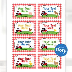 Farm Labels - Farm Food Labels - Farm Tags - Farm Theme Place Cards ...