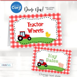 Farm Labels - Farm Food Labels - Farm Tags - Farm Theme Place Cards ...
