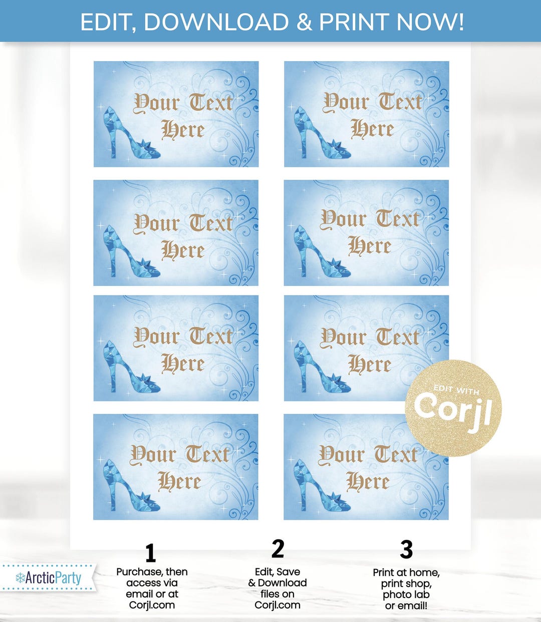 Cinderella Labels, Cinderella Food Labels, Cinderella Theme Place Cards ...