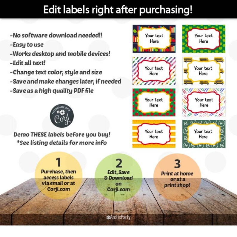 Back to School Labels - Teacher Labels - School Labels - Editable ...