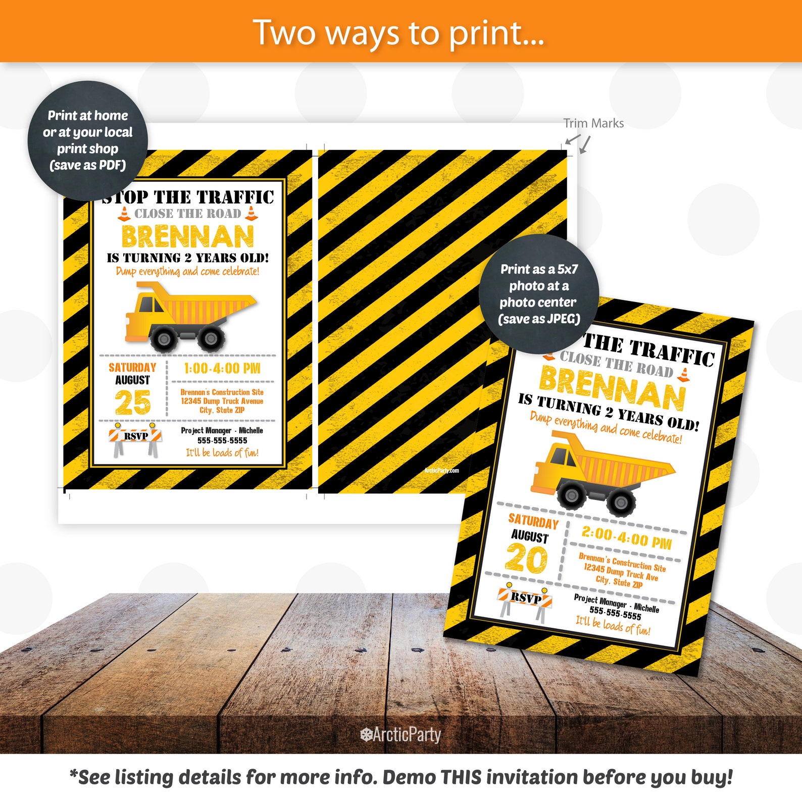 Construction Invitation Construction Birthday Party - Etsy