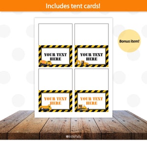 Construction Labels - Construction Food Labels - Construction Party ...