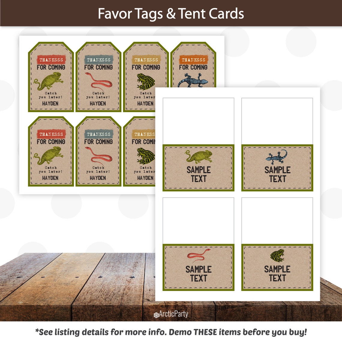 Reptile Invitations Reptile Food Labels Reptile Gift Tags - Etsy