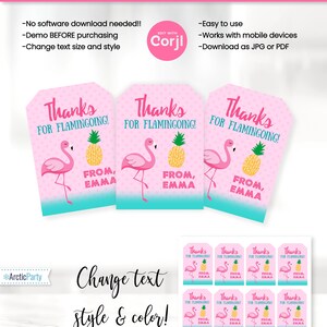 Flamingo Gift Tags - Printable Flamingo Tags - Flamingo Favor Tags ...