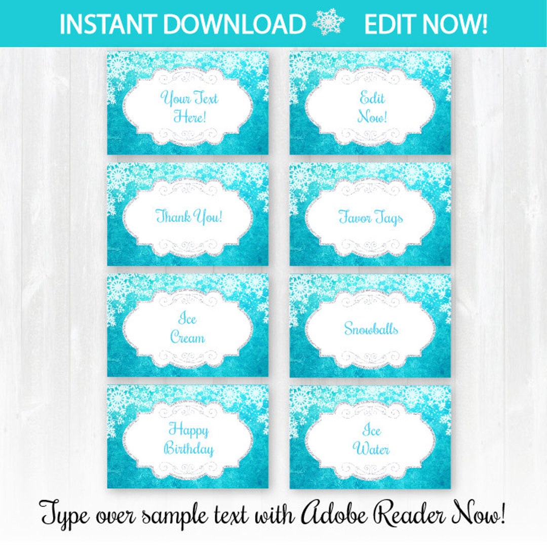 Frozen Food Labels - INSTANTLY Downloadable and EDITABLE File ...