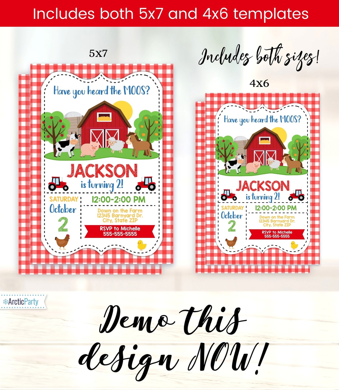 Farm Party Invitation Farm Themed Birthday Invitation - Etsy