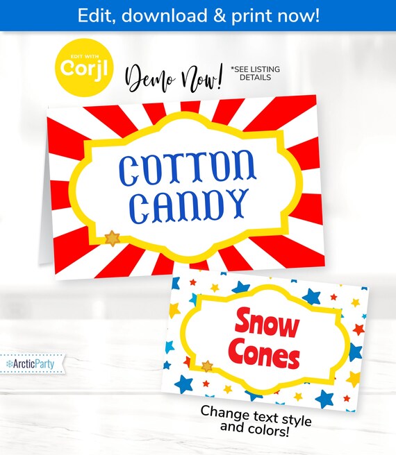 Printable Carnival Labels 4 Best Images Of Carnival Food Labels