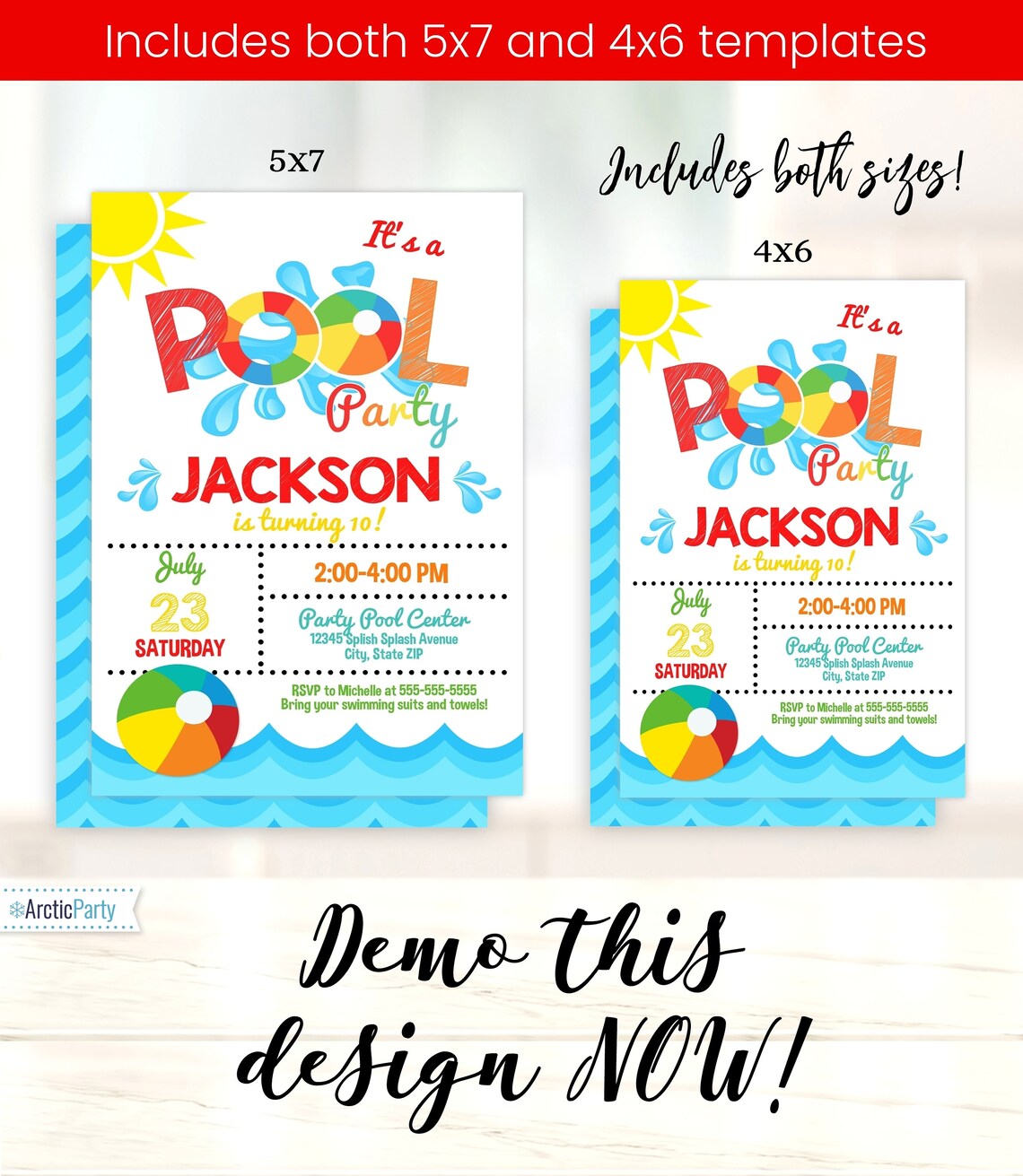 Swim Pool Party Invitation Swimming Pool Birthday Party - Etsy