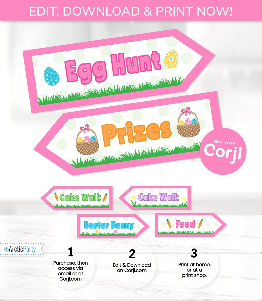 Easter Party Signs - Easter Arrow Signs - Easter Direction Signs ...