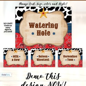 Western Party Signs Western Sign Country Western Party Supplies Cowboy ...