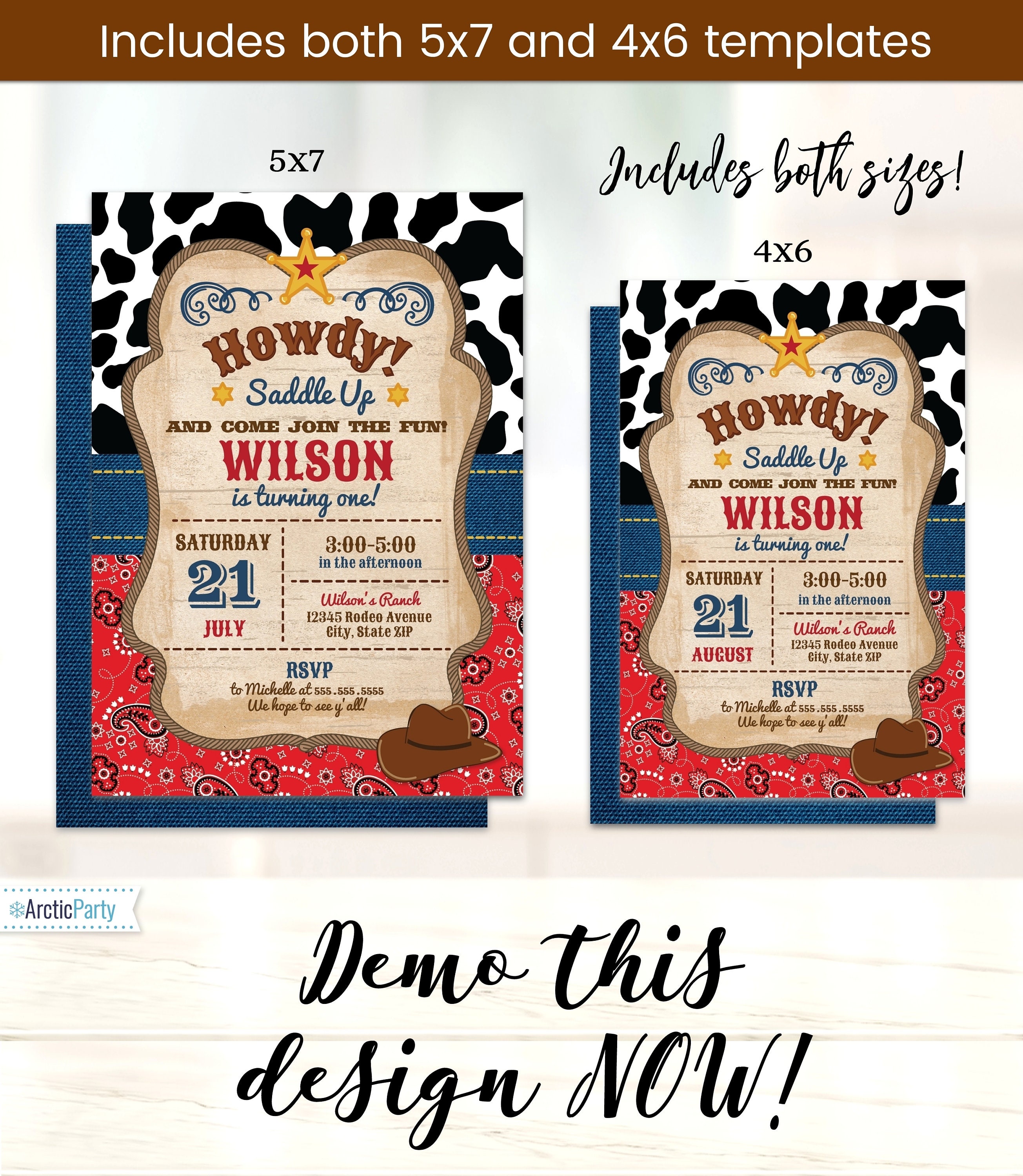 Cowboy Invitations Western Invitations Cowboy Party - Etsy