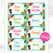 Luau Place Cards, Printable Luau Tent Cards - Luau Party Labels - Luau ...