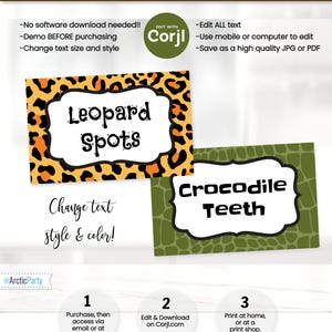 Jungle Party Labels - Safari Food Labels - Zoo Themed Buffet Labels ...